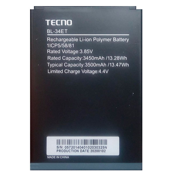 Аккумулятор Tecno BL-34ET, батарея для Tecno